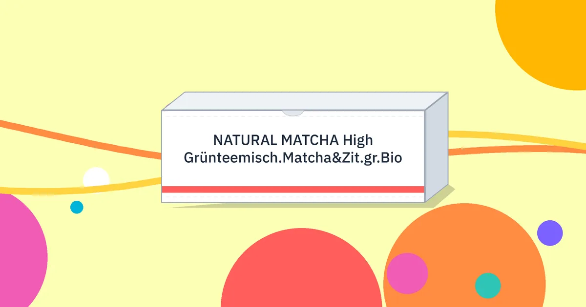Symbolbild: Packung mit der Aufschrift NATURAL MATCHA High Grünteemisch.Matcha&Zit.gr.Bio (PZN 17924317) – Verfügbarkeit und Bezug in Apotheken in Frankfurt am Main
