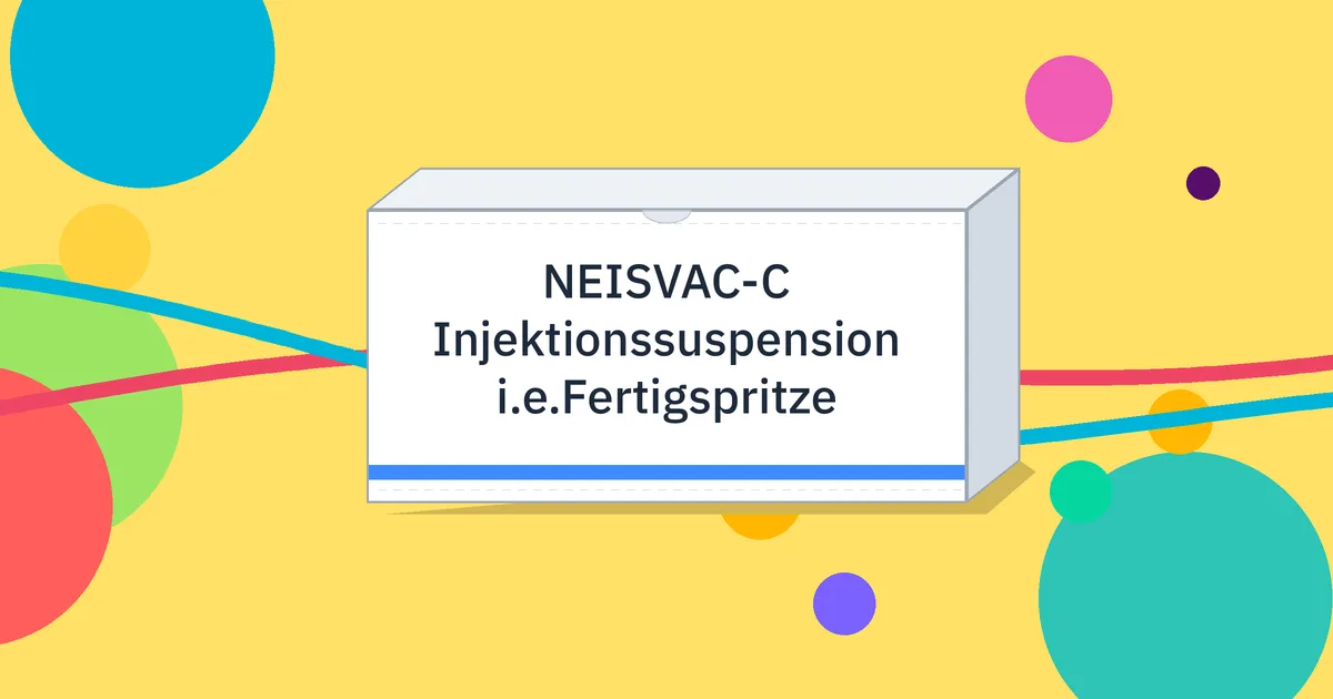 Symbolbild: Packung mit der Aufschrift NEISVAC-C Injektionssuspension i.e.Fertigspritze (PZN 12672957) – Verfügbarkeit und Bezug in Apotheken in Frankfurt am Main