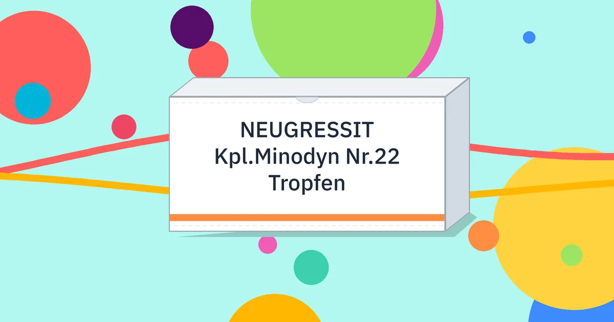 Symbolbild: Packung mit der Aufschrift NEUGRESSIT Kpl.Minodyn Nr.22 Tropfen (PZN 04190380) – Verfügbarkeit und Bezug in Apotheken in Frankfurt am Main