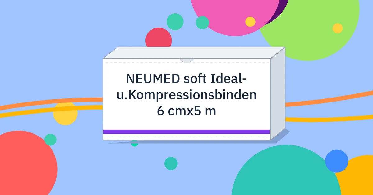 Symbolbild: Packung mit der Aufschrift NEUMED soft Ideal- u.Kompressionsbinden 6 cmx5 m (PZN 13652253) – Verfügbarkeit und Bezug in Apotheken in Frankfurt am Main