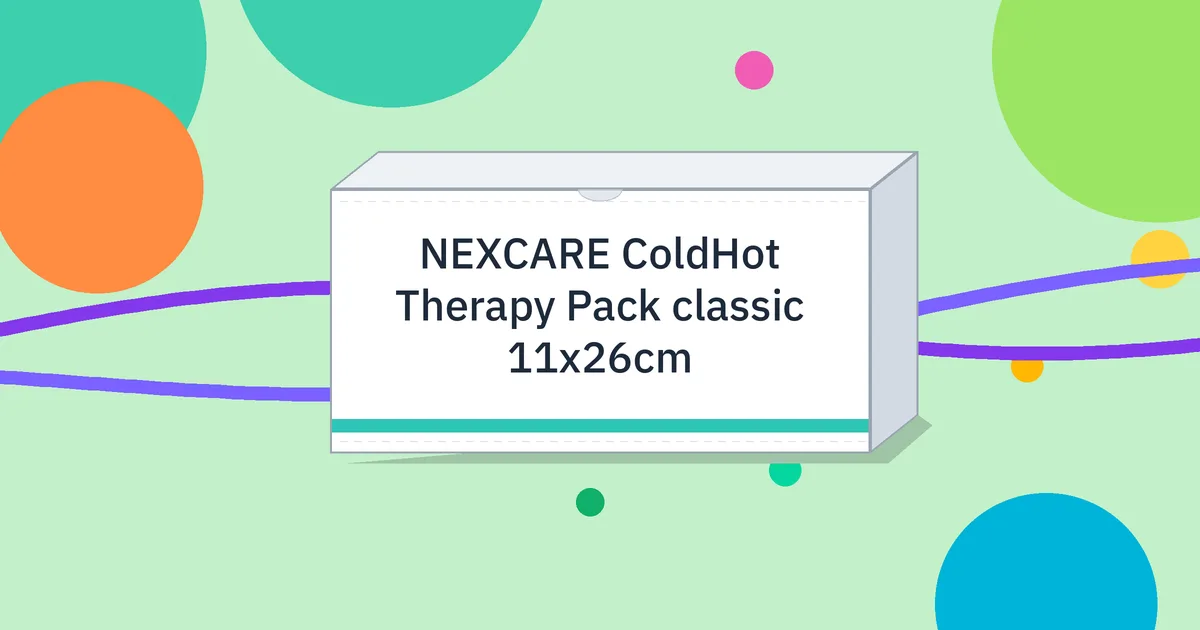 Symbolbild: Packung mit der Aufschrift NEXCARE ColdHot Therapy Pack classic 11x26cm (PZN 16360752) – Verfügbarkeit und Bezug in Apotheken in Frankfurt am Main