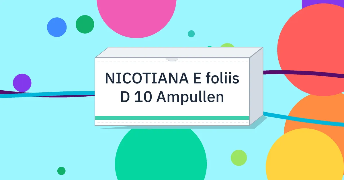 Symbolbild: Packung mit der Aufschrift NICOTIANA E foliis D 10 Ampullen (PZN 02943645) – Verfügbarkeit und Bezug in Apotheken in Frankfurt am Main