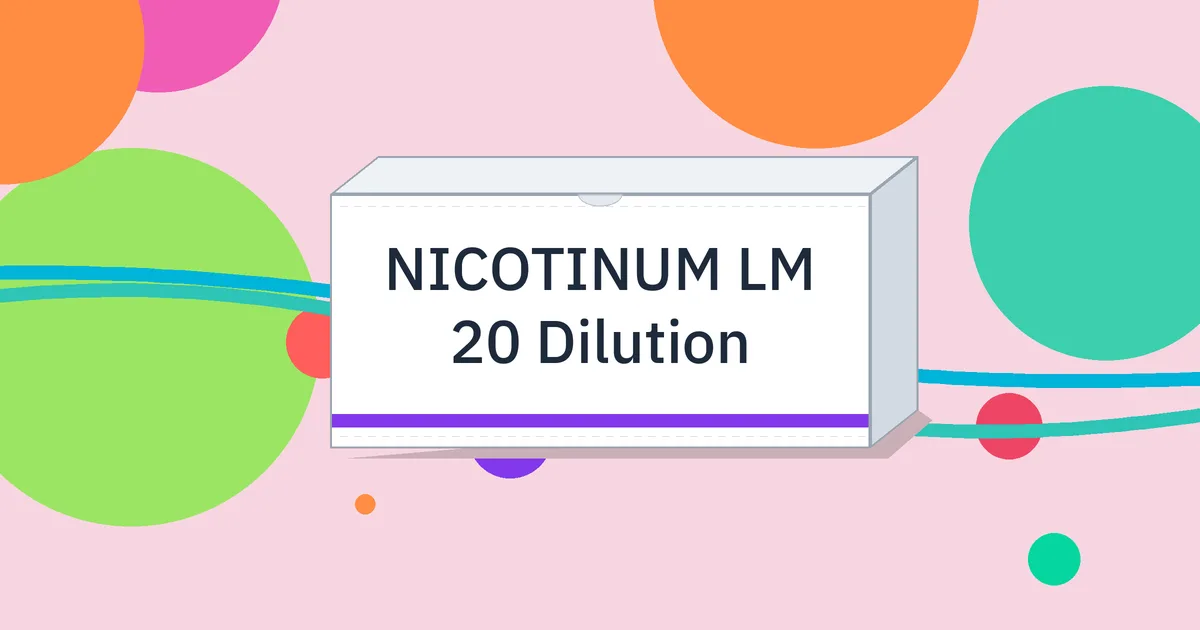 Symbolbild: Packung mit der Aufschrift NICOTINUM LM 20 Dilution (PZN 12969189) – Verfügbarkeit und Bezug in Apotheken in Frankfurt am Main