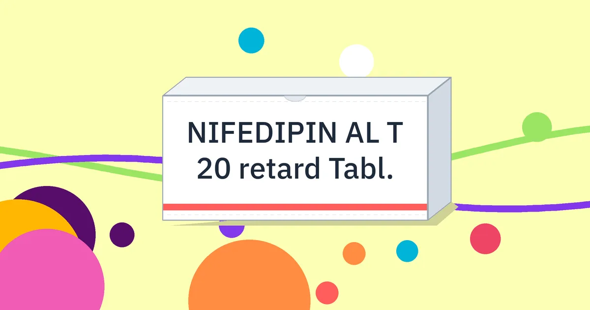 Symbolbild: Packung mit der Aufschrift NIFEDIPIN AL T 20 retard Tabl. (PZN 07558248) – Verfügbarkeit und Bezug in Apotheken in Frankfurt am Main