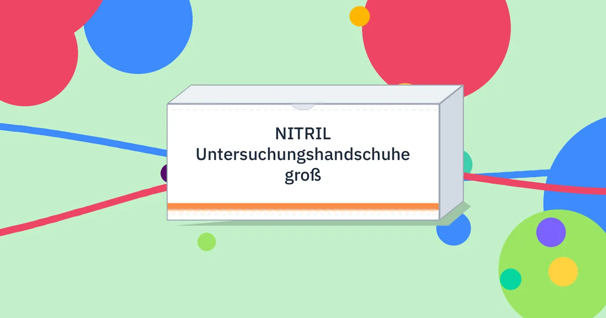 Symbolbild: Packung mit der Aufschrift NITRIL Untersuchungshandschuhe groß (PZN 00171902) – Verfügbarkeit und Bezug in Apotheken in Frankfurt am Main