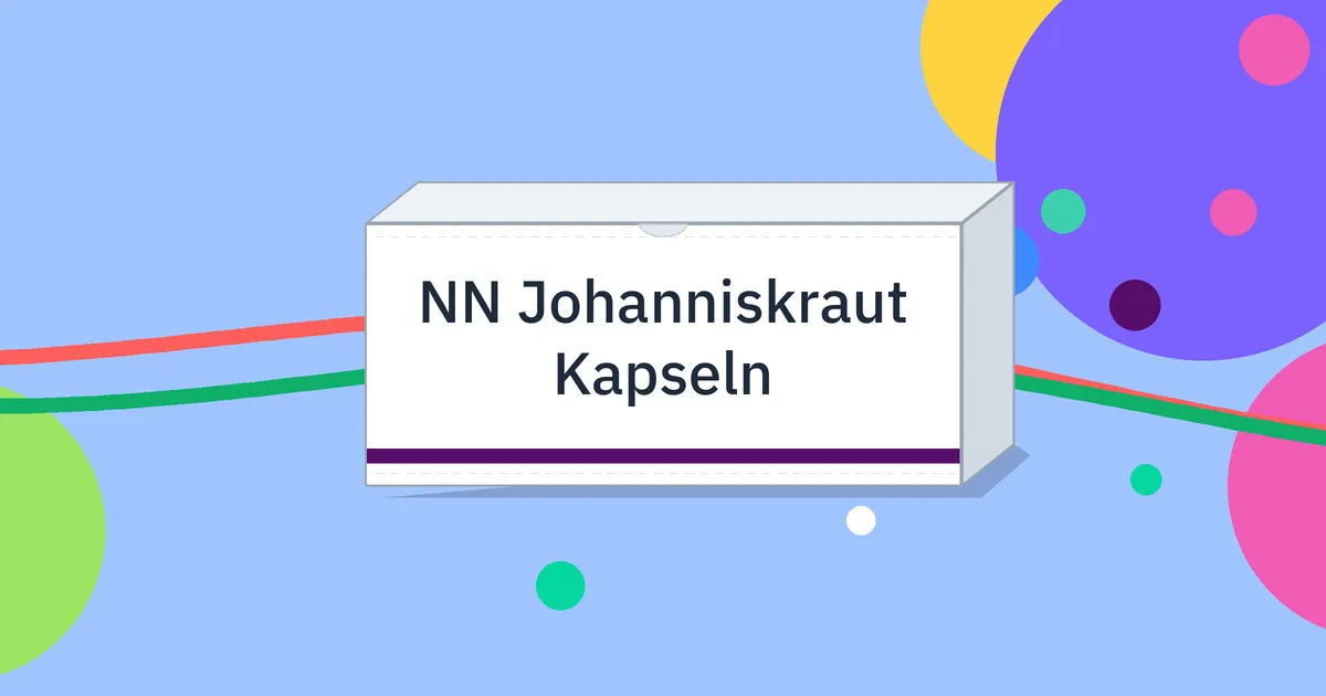 Symbolbild: Packung mit der Aufschrift NN Johanniskraut Kapseln (PZN 15321477) – Verfügbarkeit und Bezug in Apotheken in Frankfurt am Main