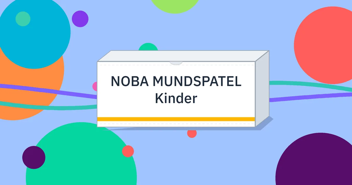 Symbolbild: Packung mit der Aufschrift NOBA MUNDSPATEL Kinder (PZN 05508507) – Verfügbarkeit und Bezug in Apotheken in Frankfurt am Main