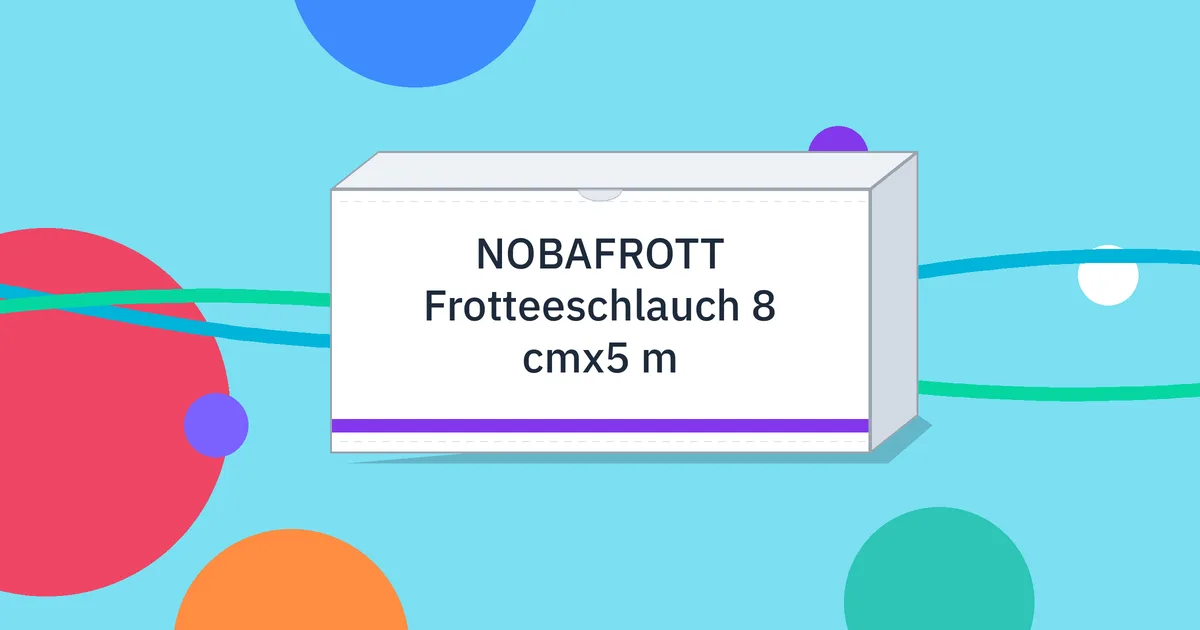 Symbolbild: Packung mit der Aufschrift NOBAFROTT Frotteeschlauch 8 cmx5 m (PZN 07094346) – Verfügbarkeit und Bezug in Apotheken in Frankfurt am Main