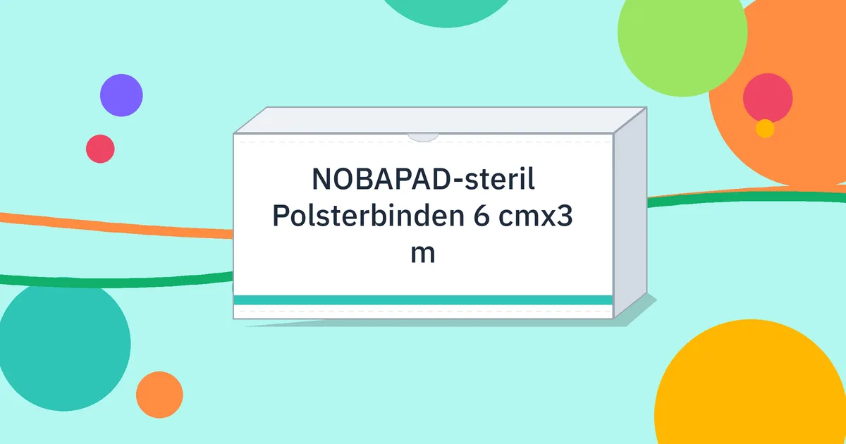 Symbolbild: Packung mit der Aufschrift NOBAPAD-steril Polsterbinden 6 cmx3 m (PZN 16029419) – Verfügbarkeit und Bezug in Apotheken in Frankfurt am Main