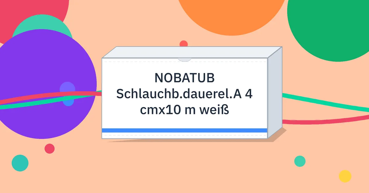 Symbolbild: Packung mit der Aufschrift NOBATUB Schlauchb.dauerel.A 4 cmx10 m weiß (PZN 02480814) – Verfügbarkeit und Bezug in Apotheken in Frankfurt am Main
