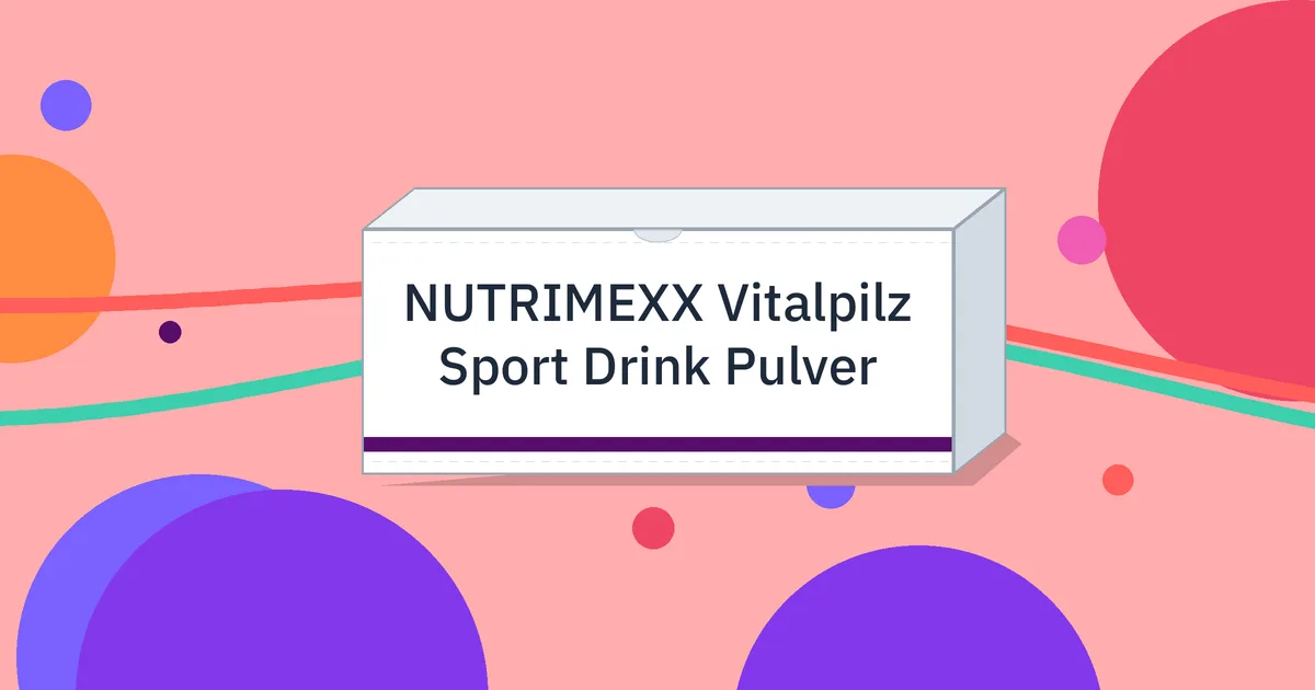 Symbolbild: Packung mit der Aufschrift NUTRIMEXX Vitalpilz Sport Drink Pulver (PZN 20364253) – Verfügbarkeit und Bezug in Apotheken in Frankfurt am Main