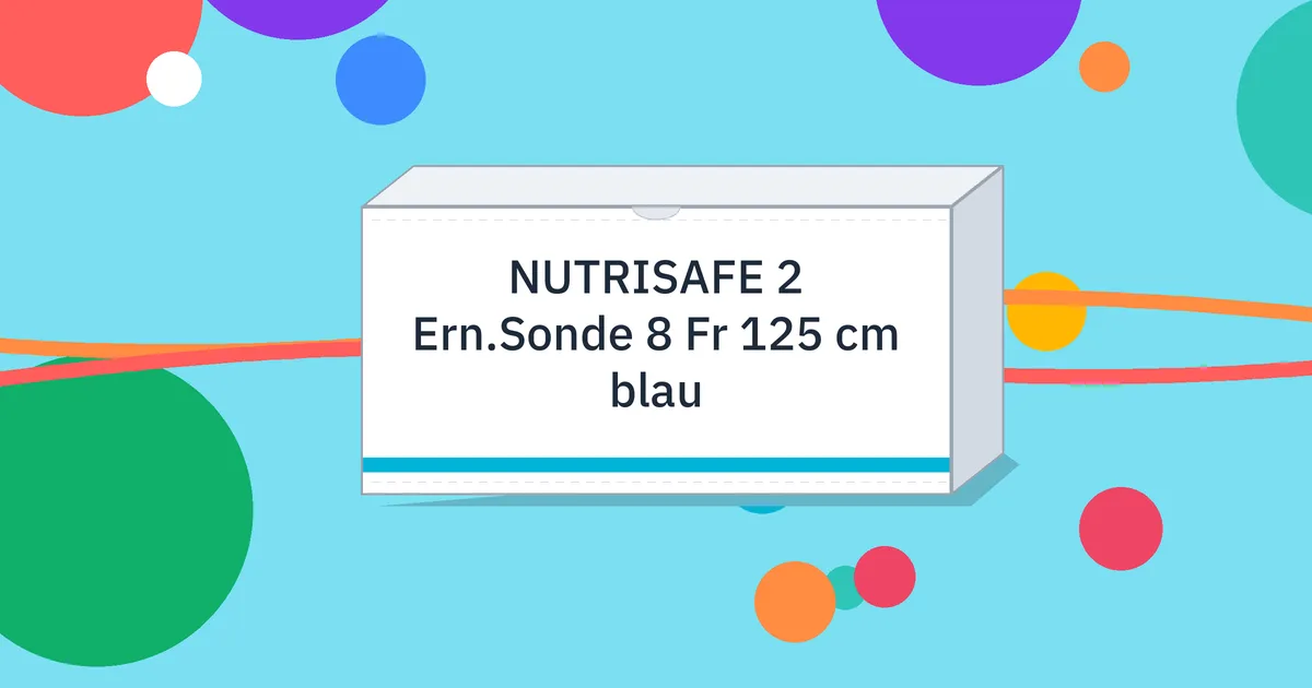 Symbolbild: Packung mit der Aufschrift NUTRISAFE 2 Ern.Sonde 8 Fr 125 cm blau (PZN 06847387) – Verfügbarkeit und Bezug in Apotheken in Frankfurt am Main