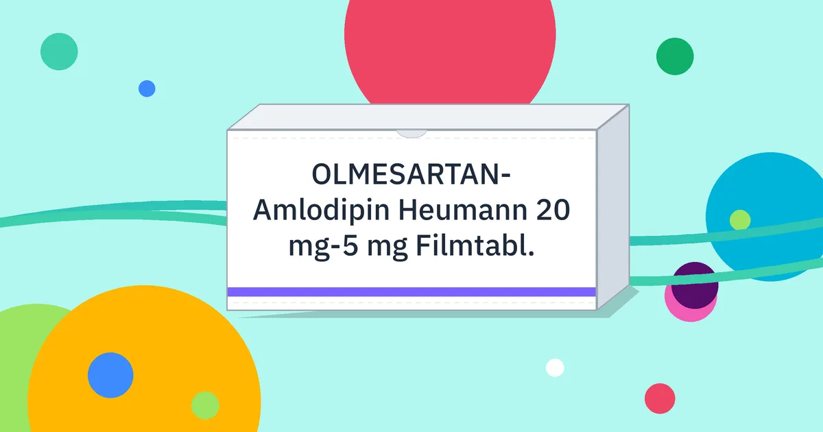 Symbolbild: Packung mit der Aufschrift OLMESARTAN-Amlodipin Heumann 20 mg-5 mg Filmtabl. (PZN 14214779) – Verfügbarkeit und Bezug in Apotheken in Frankfurt am Main