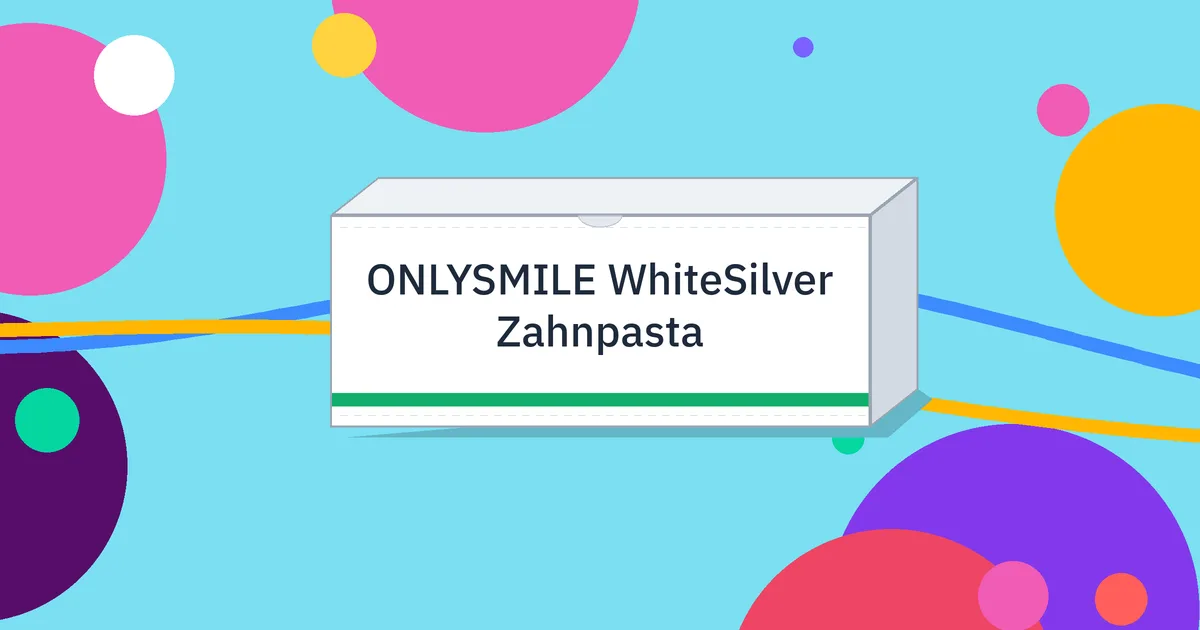 Symbolbild: Packung mit der Aufschrift ONLYSMILE WhiteSilver Zahnpasta (PZN 20791245) – Verfügbarkeit und Bezug in Apotheken in Frankfurt am Main