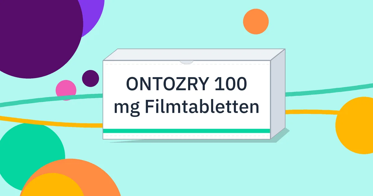 Symbolbild: Packung mit der Aufschrift ONTOZRY 100 mg Filmtabletten (PZN 17259357) – Verfügbarkeit und Bezug in Apotheken in Frankfurt am Main