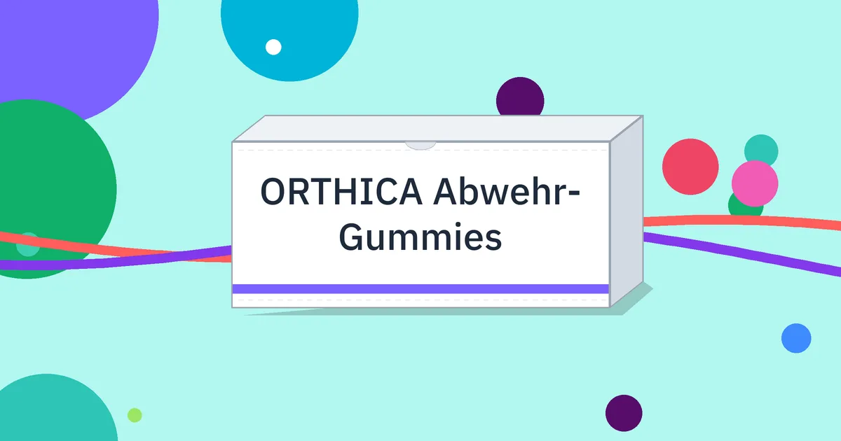 Symbolbild: Packung mit der Aufschrift ORTHICA Abwehr-Gummies (PZN 19364259) – Verfügbarkeit und Bezug in Apotheken in Frankfurt am Main