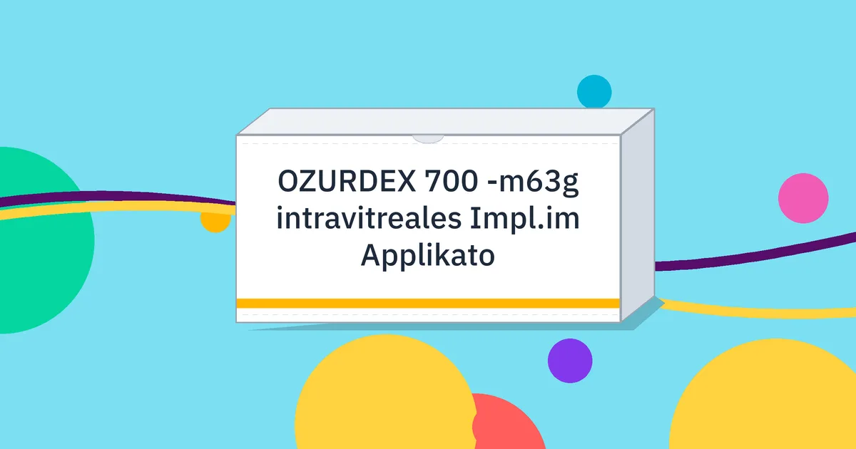 Symbolbild: Packung mit der Aufschrift OZURDEX 700 -m63g intravitreales Impl.im Applikato (PZN 20301123) – Verfügbarkeit und Bezug in Apotheken in Frankfurt am Main