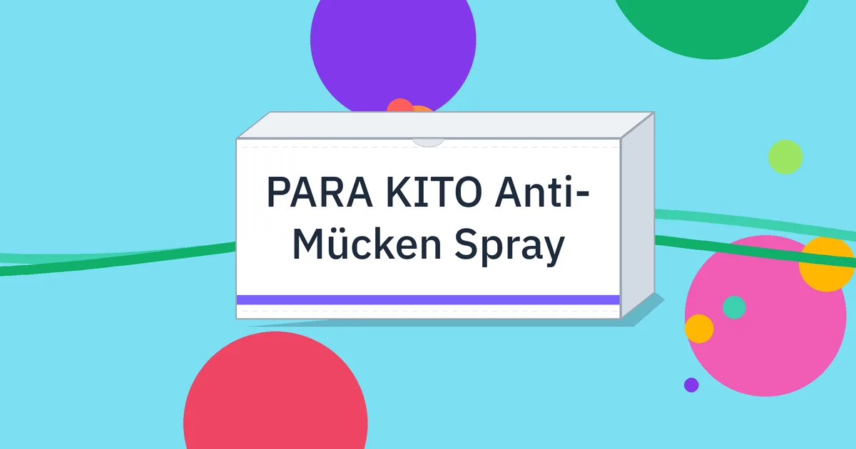 Symbolbild: Packung mit der Aufschrift PARA KITO Anti-Mücken Spray (PZN 13588012) – Verfügbarkeit und Bezug in Apotheken in Frankfurt am Main