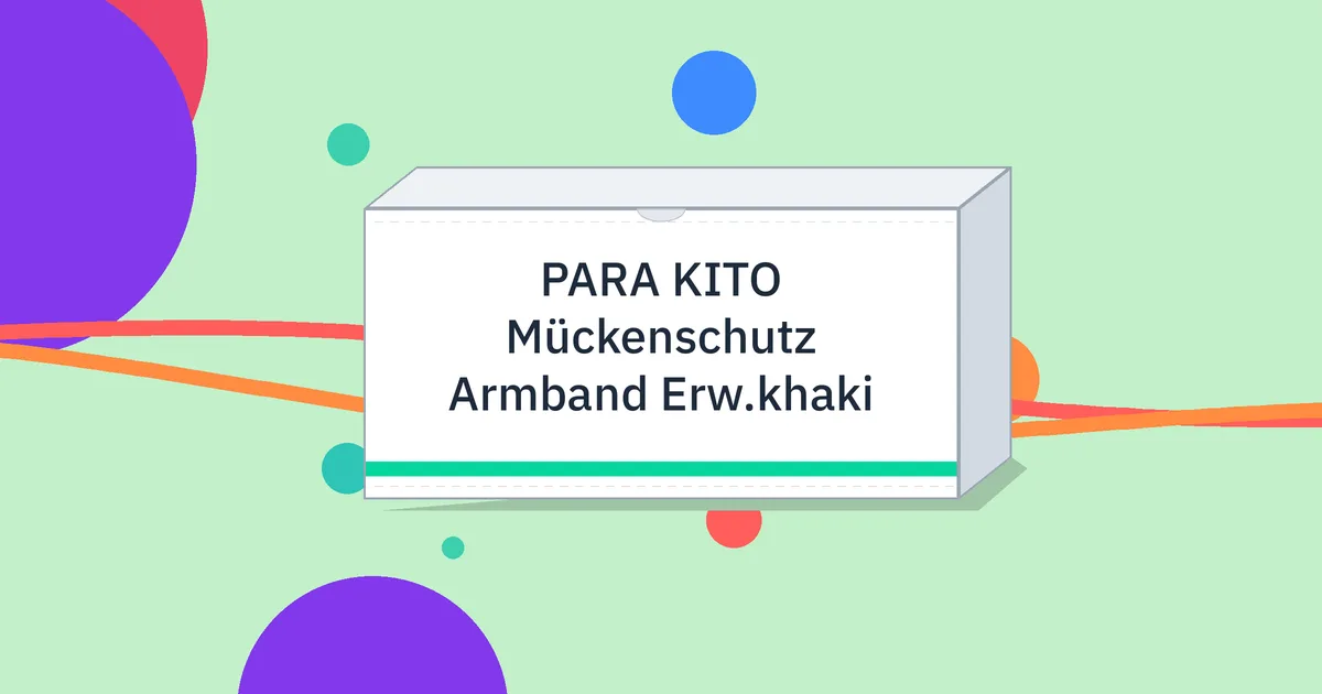 Symbolbild: Packung mit der Aufschrift PARA KITO Mückenschutz Armband Erw.khaki (PZN 19164454) – Verfügbarkeit und Bezug in Apotheken in Frankfurt am Main