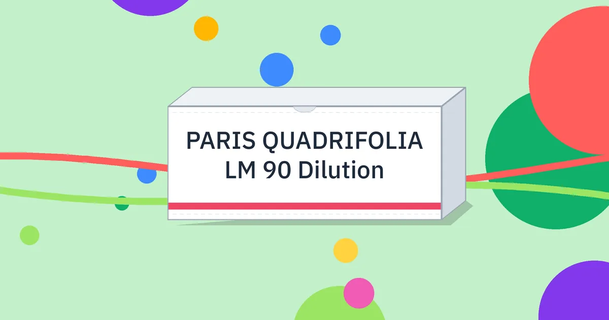Symbolbild: Packung mit der Aufschrift PARIS QUADRIFOLIA LM 90 Dilution (PZN 13632121) – Verfügbarkeit und Bezug in Apotheken in Frankfurt am Main