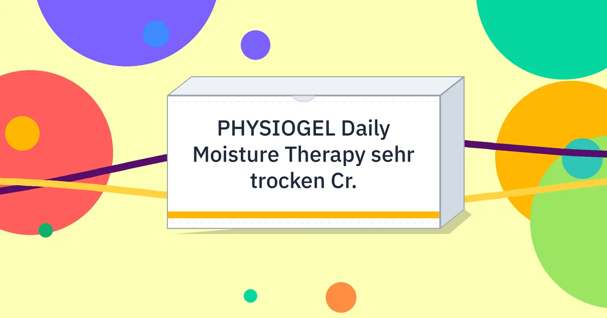 Symbolbild: Packung mit der Aufschrift PHYSIOGEL Daily Moisture Therapy sehr trocken Cr. (PZN 17185015) – Verfügbarkeit und Bezug in Apotheken in Frankfurt am Main