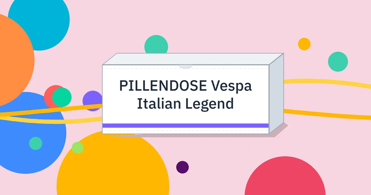 Symbolbild: Packung mit der Aufschrift PILLENDOSE Vespa Italian Legend (PZN 17929361) – Verfügbarkeit und Bezug in Apotheken in Frankfurt am Main