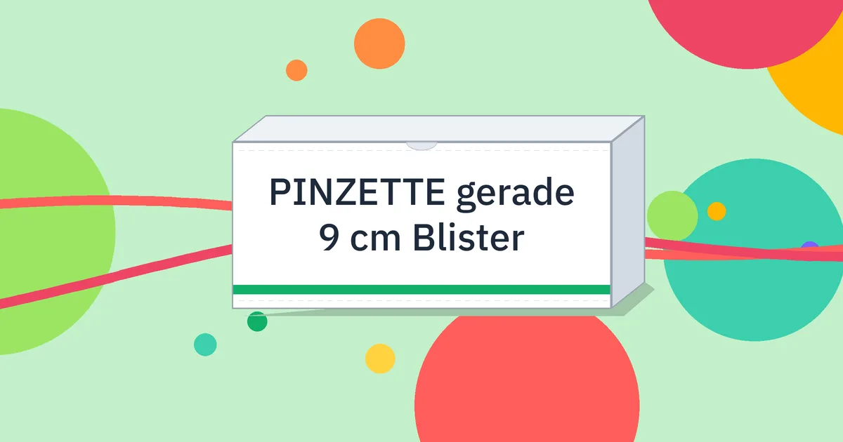 Symbolbild: Packung mit der Aufschrift PINZETTE gerade 9 cm Blister (PZN 10350267) – Verfügbarkeit und Bezug in Apotheken in Frankfurt am Main