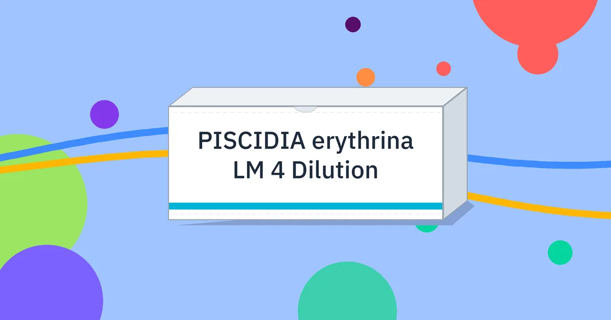 Symbolbild: Packung mit der Aufschrift PISCIDIA erythrina LM 4 Dilution (PZN 13645678) – Verfügbarkeit und Bezug in Apotheken in Frankfurt am Main