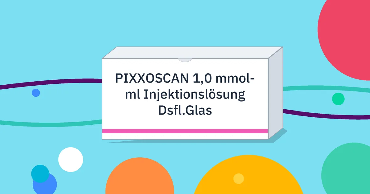 Symbolbild: Packung mit der Aufschrift PIXXOSCAN 1,0 mmol-ml Injektionslösung Dsfl.Glas (PZN 18456373) – Verfügbarkeit und Bezug in Apotheken in Frankfurt am Main