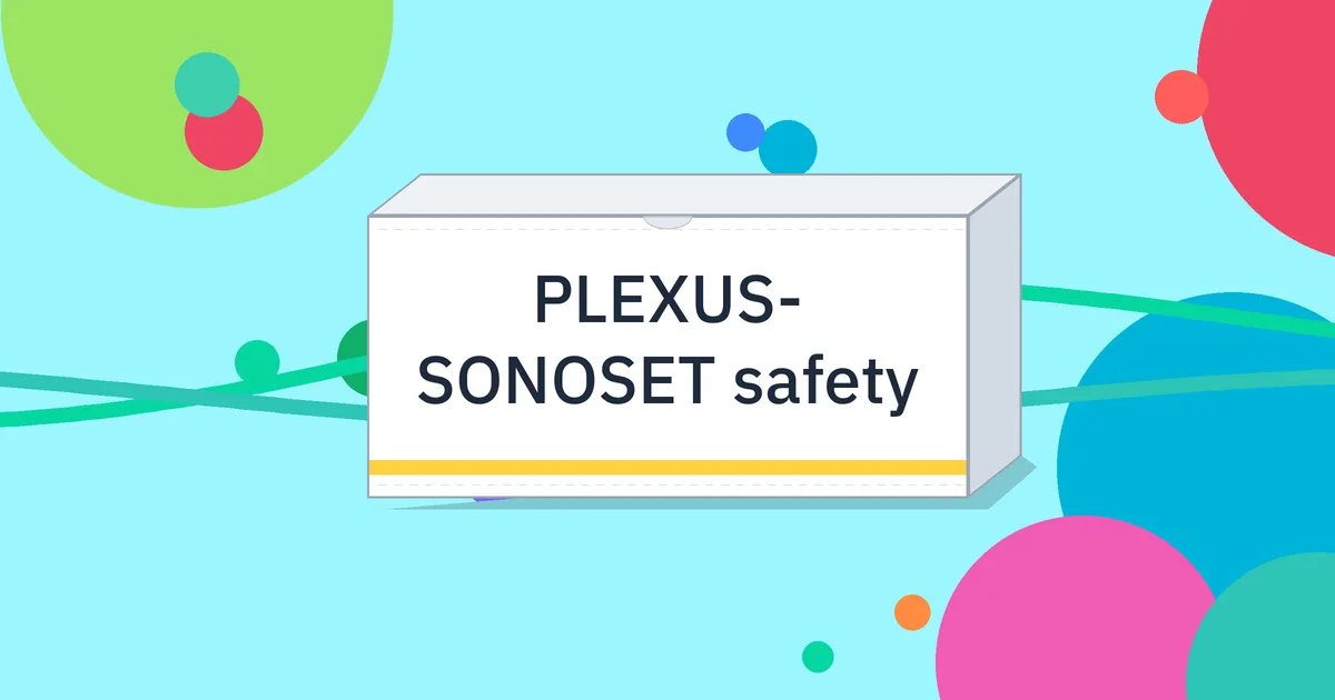 Symbolbild: Packung mit der Aufschrift PLEXUS-SONOSET safety (PZN 10174824) – Verfügbarkeit und Bezug in Apotheken in Frankfurt am Main