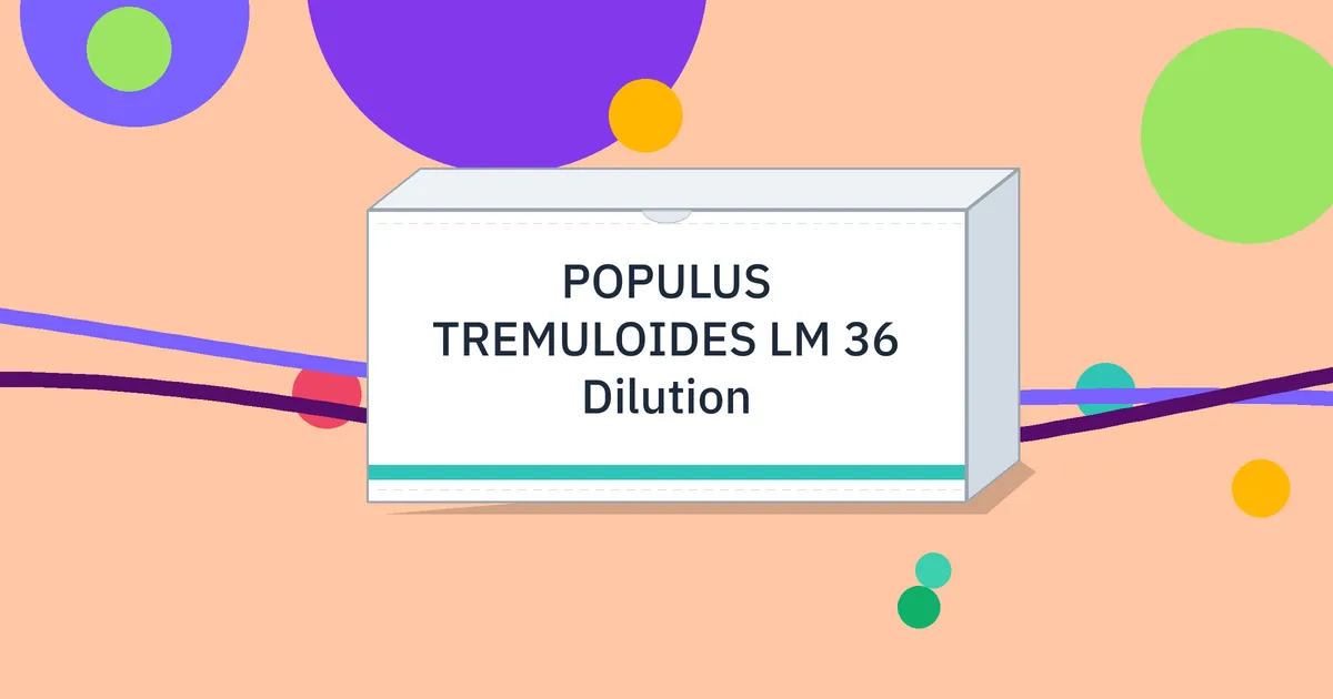 Symbolbild: Packung mit der Aufschrift POPULUS TREMULOIDES LM 36 Dilution (PZN 13664960) – Verfügbarkeit und Bezug in Apotheken in Frankfurt am Main