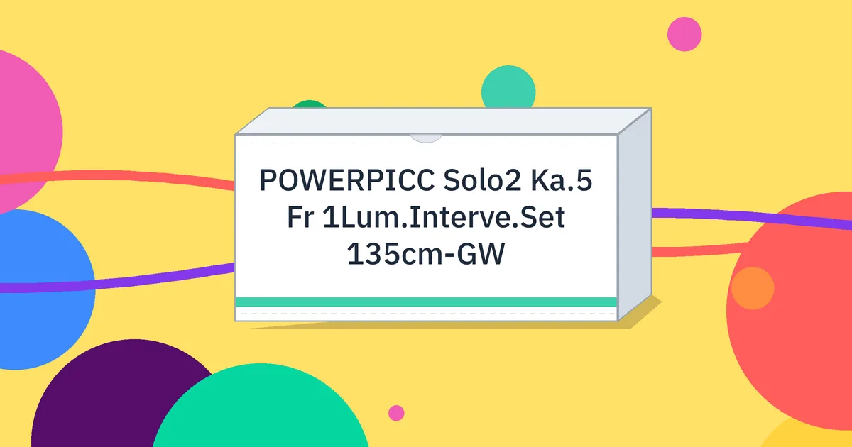 Symbolbild: Packung mit der Aufschrift POWERPICC Solo2 Ka.5 Fr 1Lum.Interve.Set 135cm-GW (PZN 12398479) – Verfügbarkeit und Bezug in Apotheken in Frankfurt am Main
