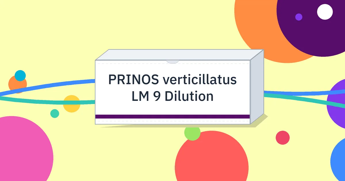 Symbolbild: Packung mit der Aufschrift PRINOS verticillatus LM 9 Dilution (PZN 13667929) – Verfügbarkeit und Bezug in Apotheken in Frankfurt am Main