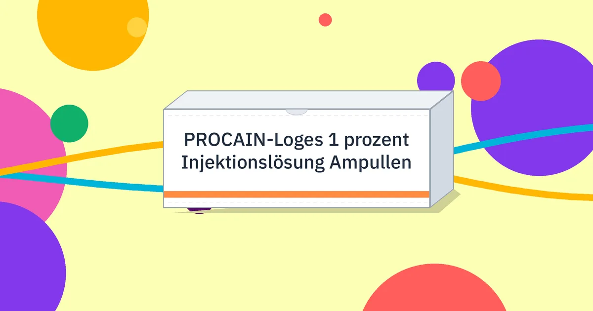 Symbolbild: Packung mit der Aufschrift PROCAIN-Loges 1 prozent Injektionslösung Ampullen (PZN 13704004) – Verfügbarkeit und Bezug in Apotheken in Frankfurt am Main