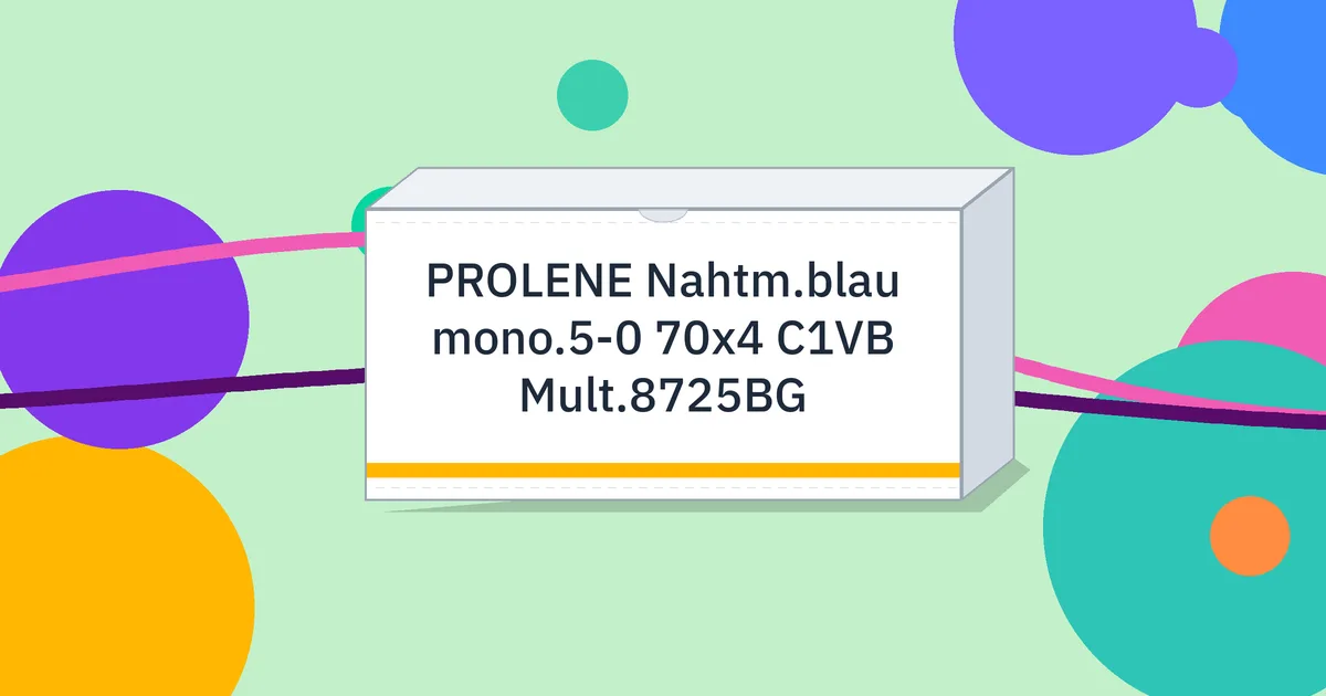 Symbolbild: Packung mit der Aufschrift PROLENE Nahtm.blau mono.5-0 70x4 C1VB Mult.8725BG (PZN 20913866) – Verfügbarkeit und Bezug in Apotheken in Frankfurt am Main