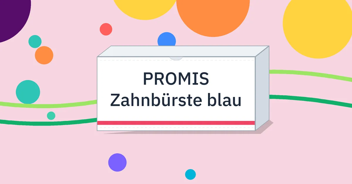 Symbolbild: Packung mit der Aufschrift PROMIS Zahnbürste blau (PZN 17873689) – Verfügbarkeit und Bezug in Apotheken in Frankfurt am Main
