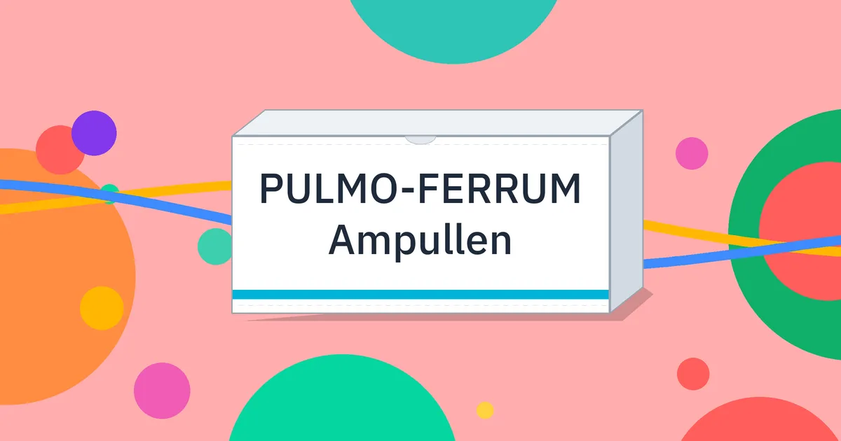 Symbolbild: Packung mit der Aufschrift PULMO-FERRUM Ampullen (PZN 02086483) – Verfügbarkeit und Bezug in Apotheken in Frankfurt am Main