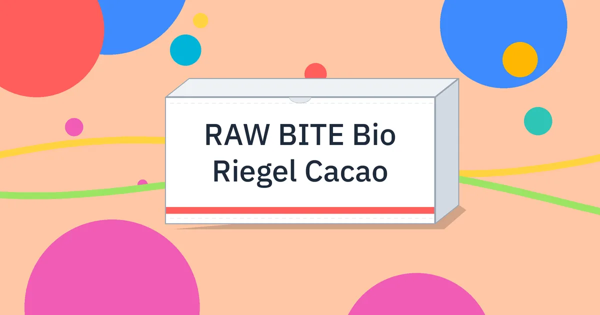 Symbolbild: Packung mit der Aufschrift RAW BITE Bio Riegel Cacao (PZN 14337080) – Verfügbarkeit und Bezug in Apotheken in Frankfurt am Main