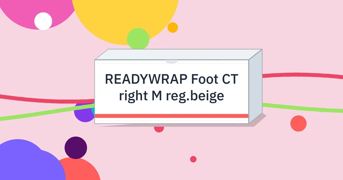 Symbolbild: Packung mit der Aufschrift READYWRAP Foot CT right M reg.beige (PZN 18009007) – Verfügbarkeit und Bezug in Apotheken in Frankfurt am Main