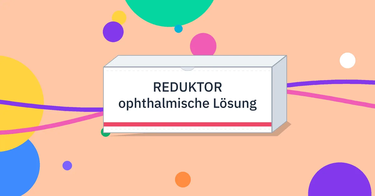 Symbolbild: Packung mit der Aufschrift REDUKTOR ophthalmische Lösung (PZN 19448097) – Verfügbarkeit und Bezug in Apotheken in Frankfurt am Main