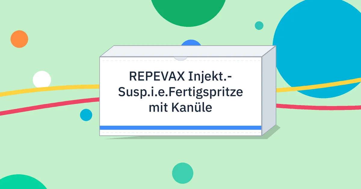 Symbolbild: Packung mit der Aufschrift REPEVAX Injekt.-Susp.i.e.Fertigspritze mit Kanüle (PZN 11241161) – Verfügbarkeit und Bezug in Apotheken in Frankfurt am Main
