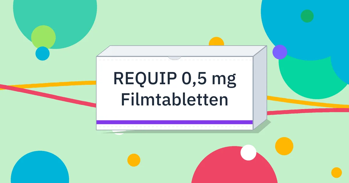Symbolbild: Packung mit der Aufschrift REQUIP 0,5 mg Filmtabletten (PZN 03193749) – Verfügbarkeit und Bezug in Apotheken in Frankfurt am Main
