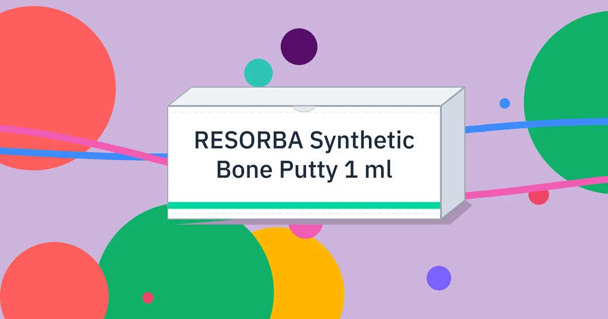 Symbolbild: Packung mit der Aufschrift RESORBA Synthetic Bone Putty 1 ml (PZN 16857470) – Verfügbarkeit und Bezug in Apotheken in Frankfurt am Main