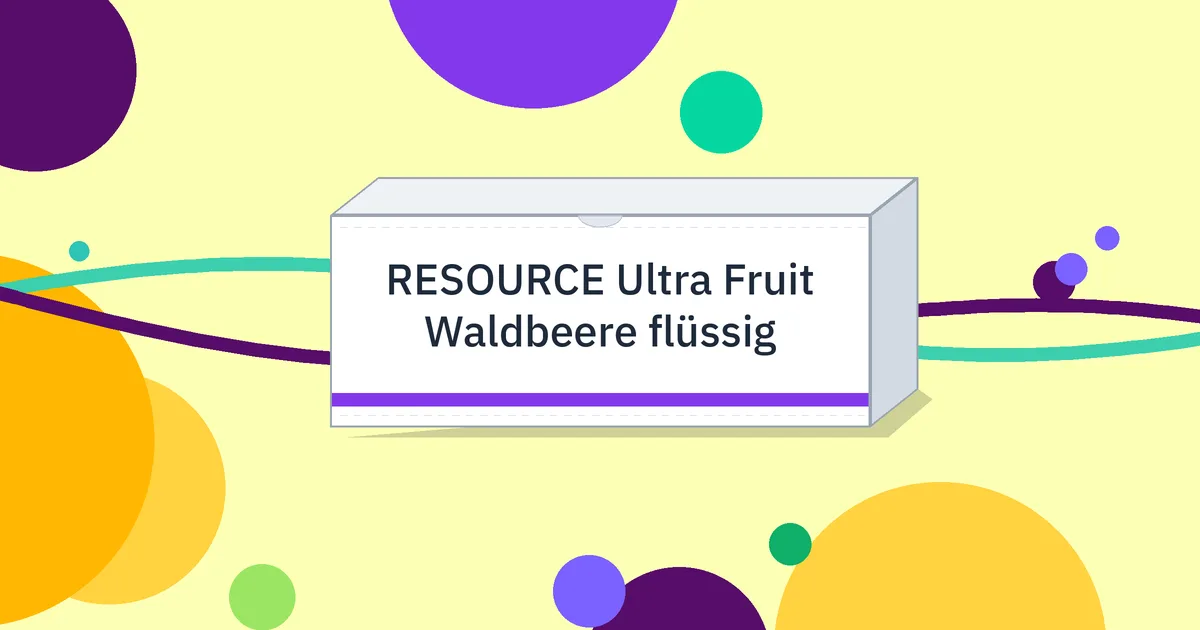 Symbolbild: Packung mit der Aufschrift RESOURCE Ultra Fruit Waldbeere flüssig (PZN 19751186) – Verfügbarkeit und Bezug in Apotheken in Frankfurt am Main