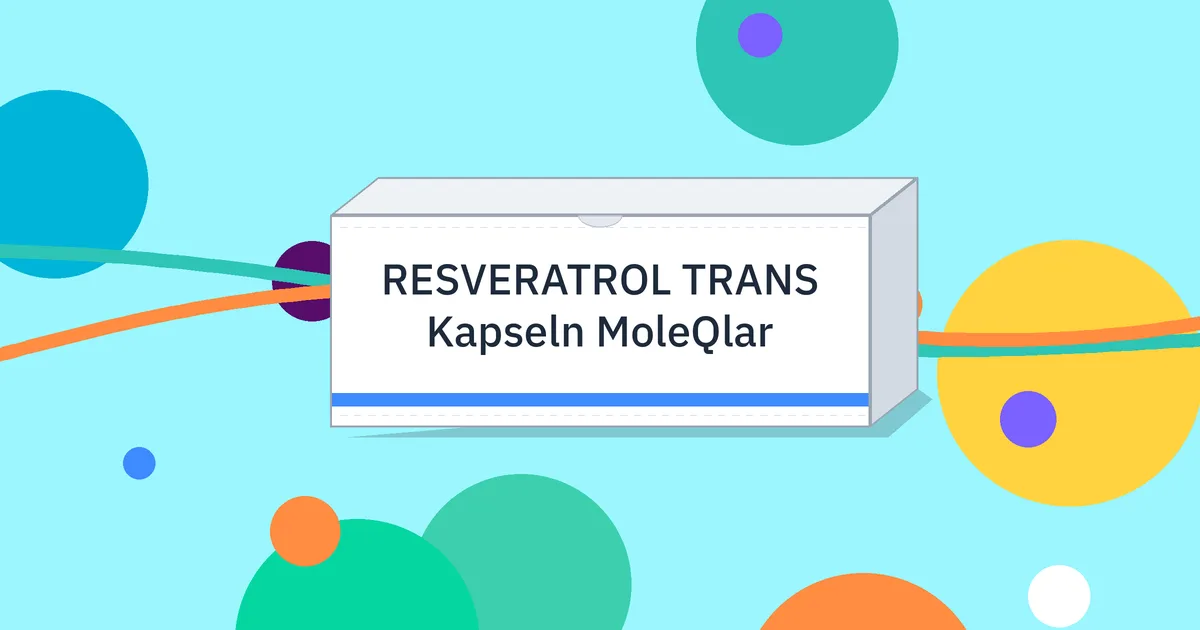 Symbolbild: Packung mit der Aufschrift RESVERATROL TRANS Kapseln MoleQlar (PZN 19394697) – Verfügbarkeit und Bezug in Apotheken in Frankfurt am Main