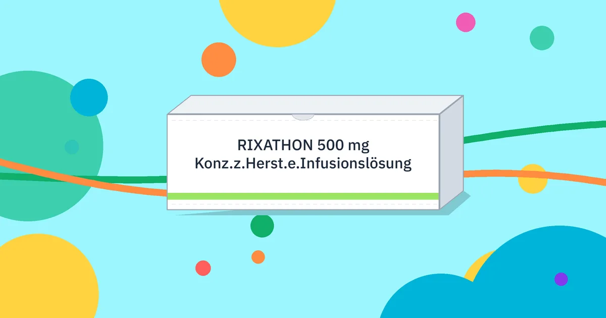 Symbolbild: Packung mit der Aufschrift RIXATHON 500 mg Konz.z.Herst.e.Infusionslösung (PZN 16807041) – Verfügbarkeit und Bezug in Apotheken in Frankfurt am Main