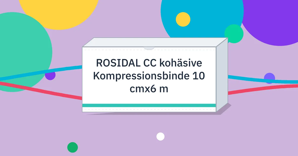 Symbolbild: Packung mit der Aufschrift ROSIDAL CC kohäsive Kompressionsbinde 10 cmx6 m (PZN 09929654) – Verfügbarkeit und Bezug in Apotheken in Frankfurt am Main