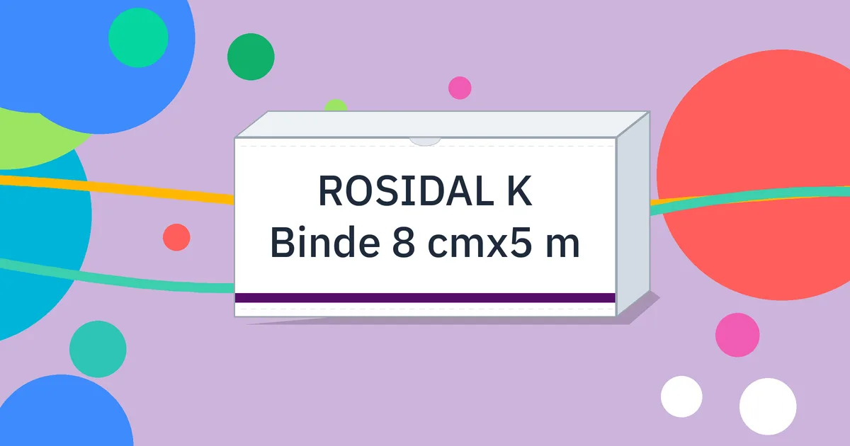 Symbolbild: Packung mit der Aufschrift ROSIDAL K Binde 8 cmx5 m (PZN 06425516) – Verfügbarkeit und Bezug in Apotheken in Frankfurt am Main