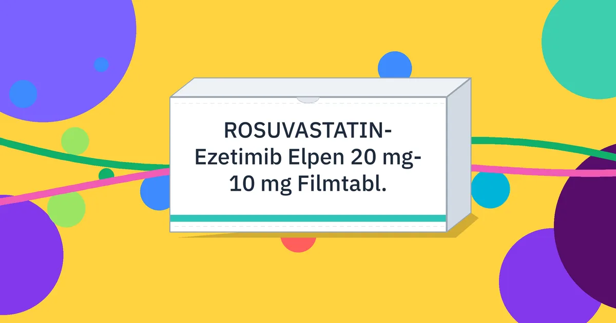 Symbolbild: Packung mit der Aufschrift ROSUVASTATIN-Ezetimib Elpen 20 mg-10 mg Filmtabl. (PZN 16388615) – Verfügbarkeit und Bezug in Apotheken in Frankfurt am Main