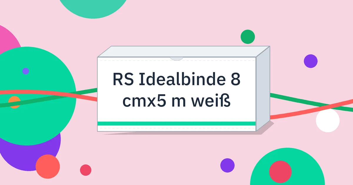 Symbolbild: Packung mit der Aufschrift RS Idealbinde 8 cmx5 m weiß (PZN 02954525) – Verfügbarkeit und Bezug in Apotheken in Frankfurt am Main